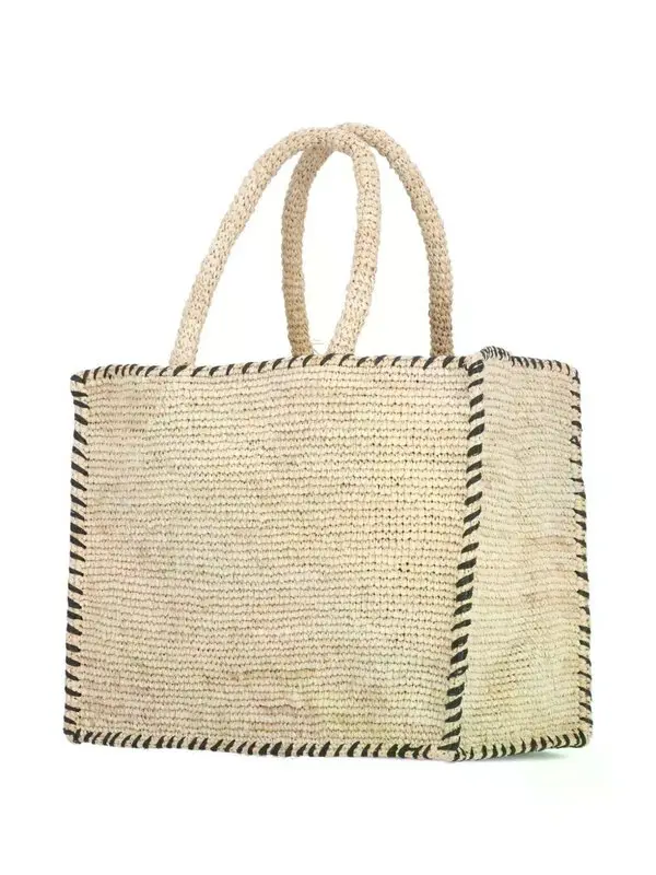 MC2 SAINT BARTH Raffia Vanity Tote Bag - Neutrals