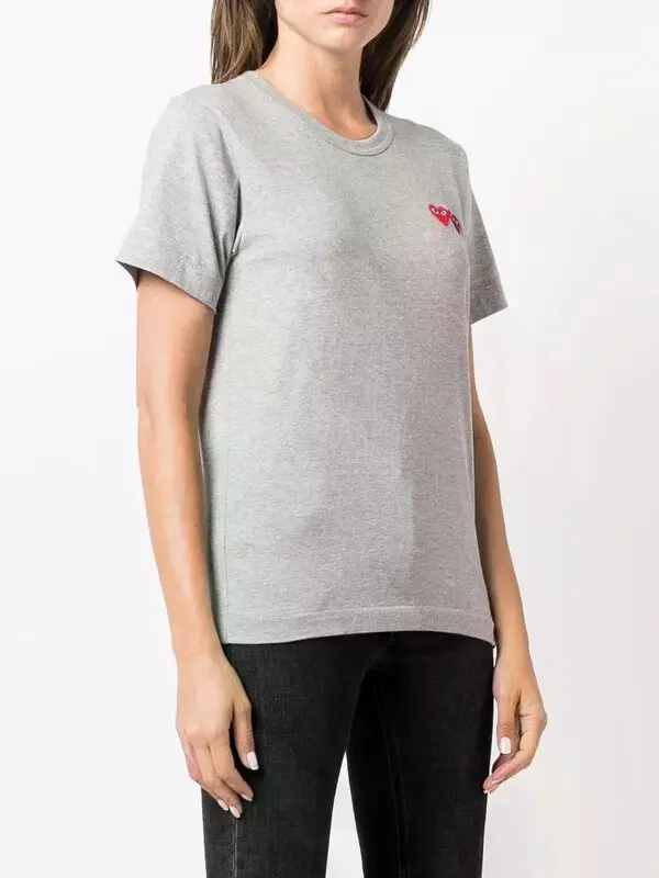Play Comme Des Garcon Double Heart Logo T-shirt