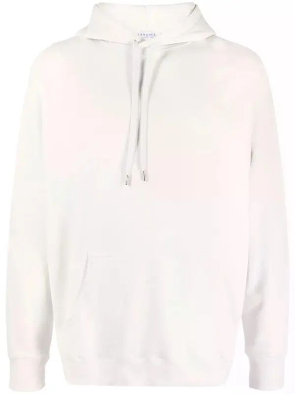 Sunspel Cotton Hoodie With Drawstring Fastening - Neutrals