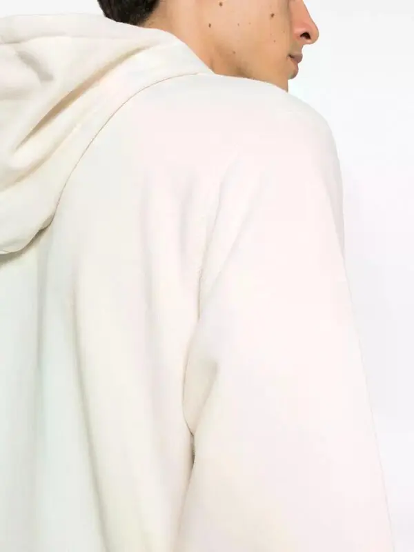 Sunspel Cotton Hoodie With Drawstring Fastening - Neutrals