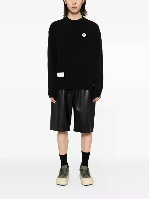 AAPE BY *A BATHING APE Moonface Logo Jumper - Black