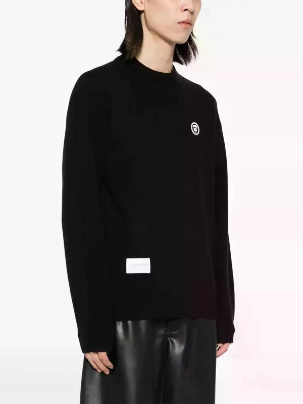 AAPE BY *A BATHING APE Moonface Logo Jumper - Black