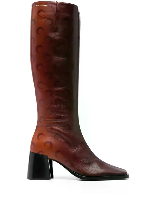 MARINE SERRE Leather Knee-high Boots