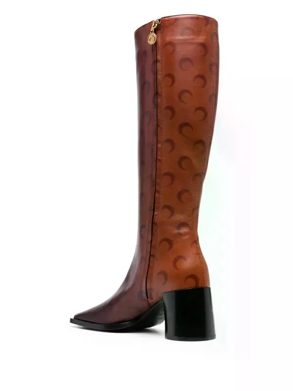MARINE SERRE Leather Knee-high Boots