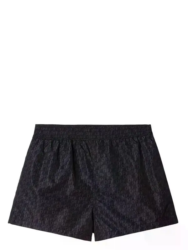 Off-White Logo-print Swim Shorts - Black
