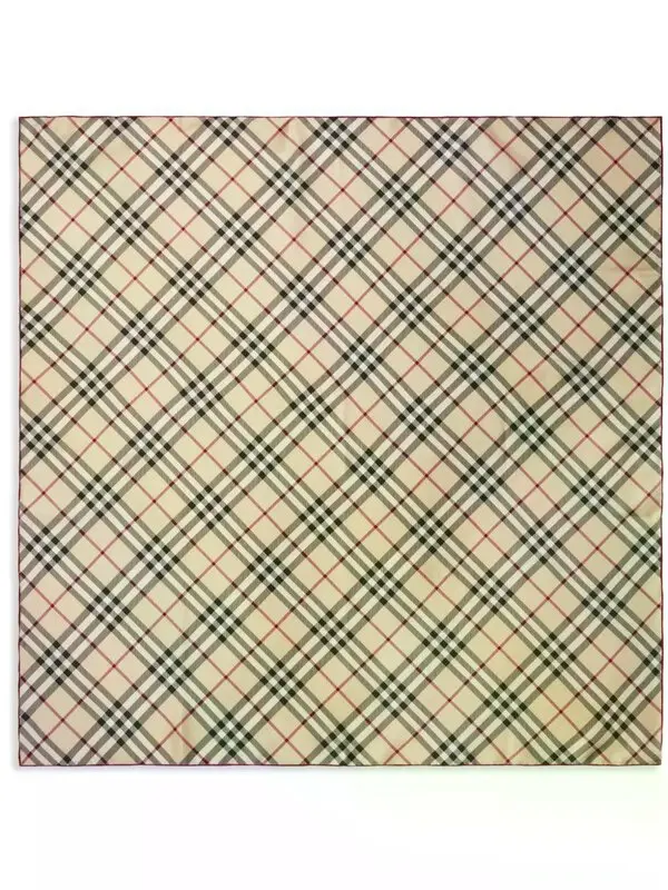 Burberry Checked Silk Scarf - Neutrals