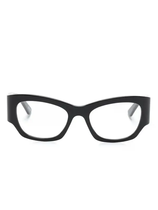 Balenciaga Logo-engraved Cat-eye Glasses - Black