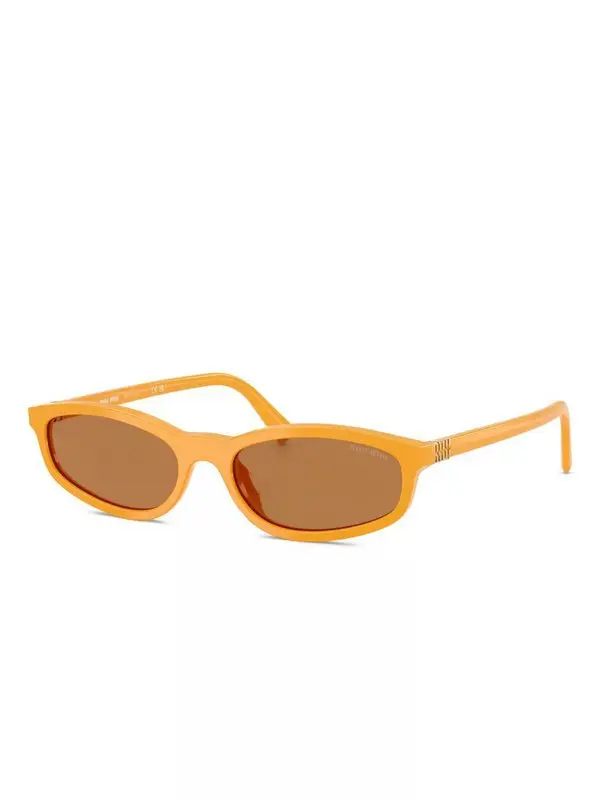 Miu Miu Logo-lettering Sunglasses - Orange
