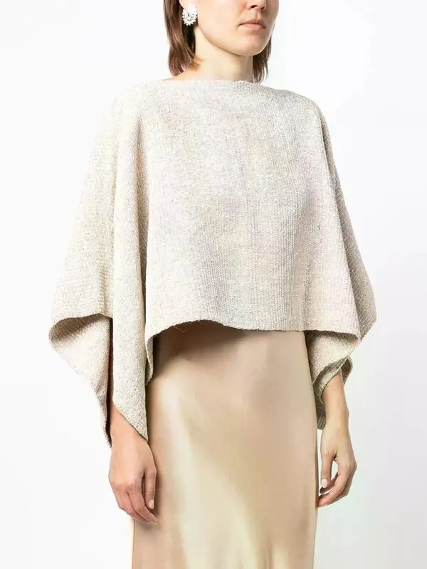 Voz Cape-style Long-sleeved Jumper - Neutrals