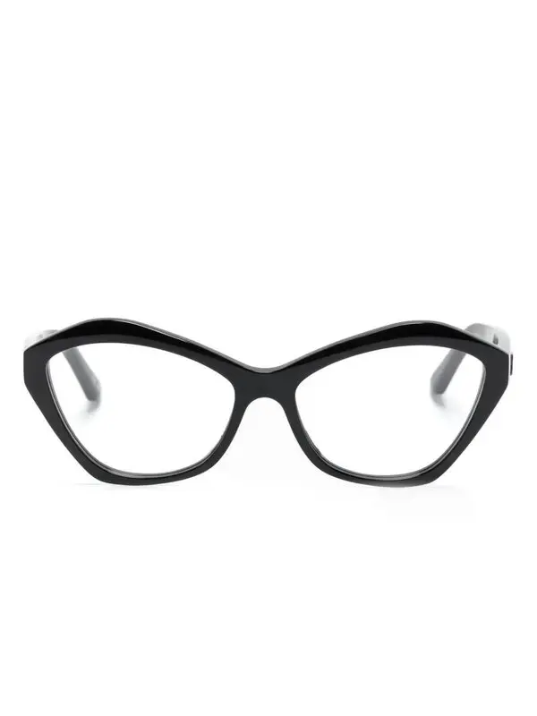 Balenciaga Logo-plaque Cat-eye Glasses - Black