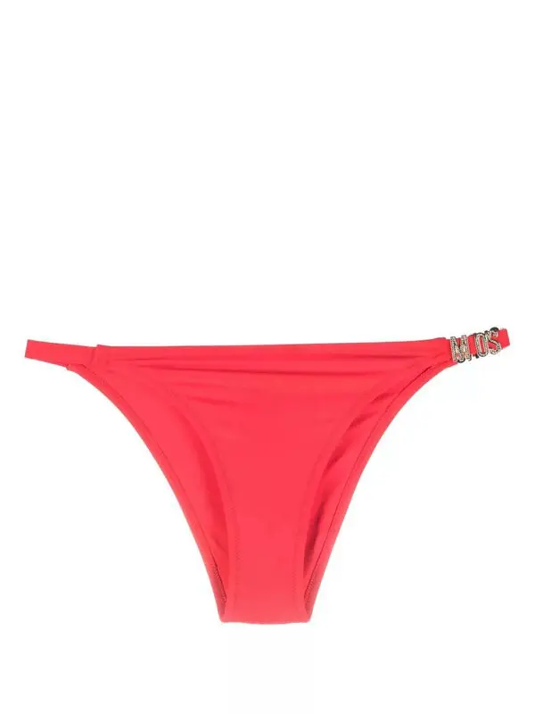 Moschino Logo-plaque Bikini Bottoms - Red