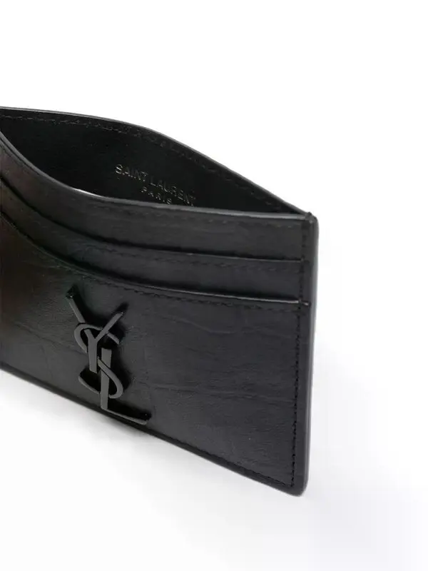 Saint Laurent Monogram Logo Plaque Cardholder