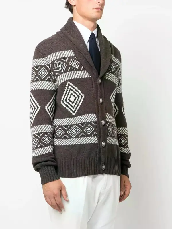 Brunello Cucinelli Cashmere Pattern-intarsia Cardigan