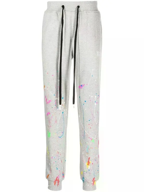HACULLA. Paint-splatter Drawstring Track Pants - Grey