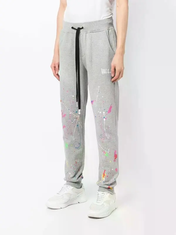 HACULLA. Paint-splatter Drawstring Track Pants - Grey