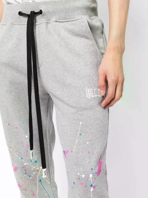 HACULLA. Paint-splatter Drawstring Track Pants - Grey
