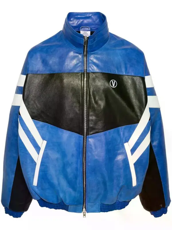 Vetements Logo-embroidered Leather Jacket