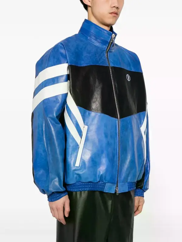 Vetements Logo-embroidered Leather Jacket