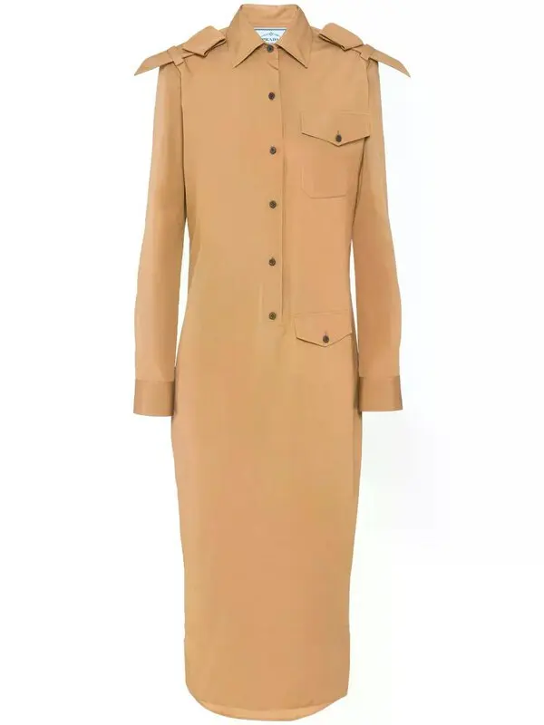 Prada Triangle-logo Cotton Shirtdress