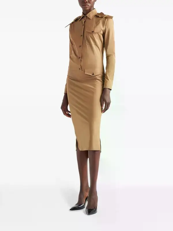Prada Triangle-logo Cotton Shirtdress