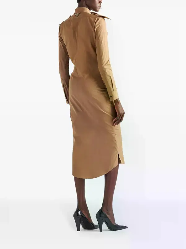 Prada Triangle-logo Cotton Shirtdress