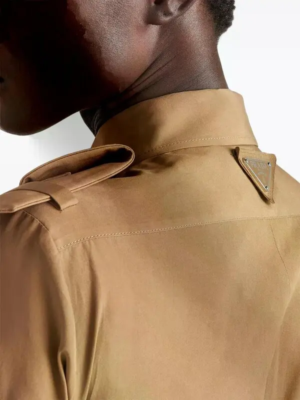 Prada Triangle-logo Cotton Shirtdress
