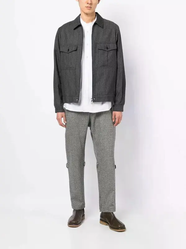THE POWER FOR THE PEOPLE Houndstooth Rear-zip Tapered Trousers
