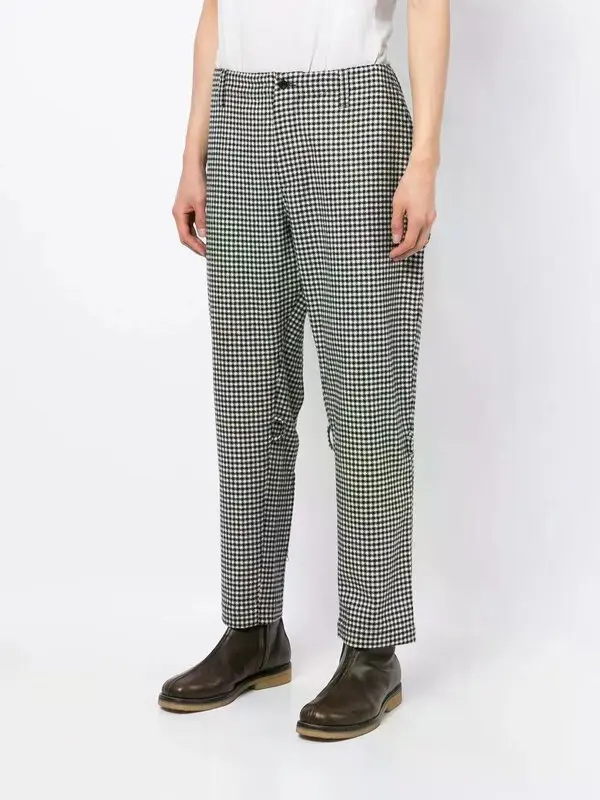 THE POWER FOR THE PEOPLE Houndstooth Rear-zip Tapered Trousers