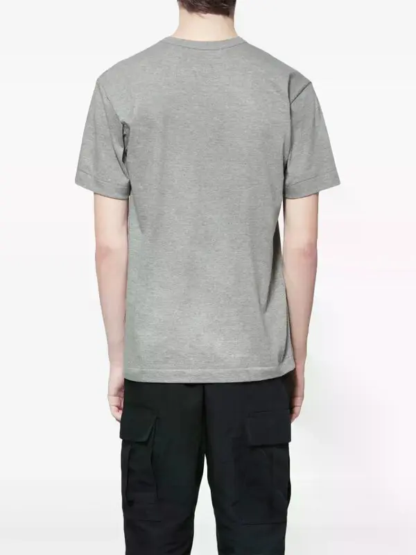Play Comme Des Garcon Heart-patch Cotton T-shirt - Grey