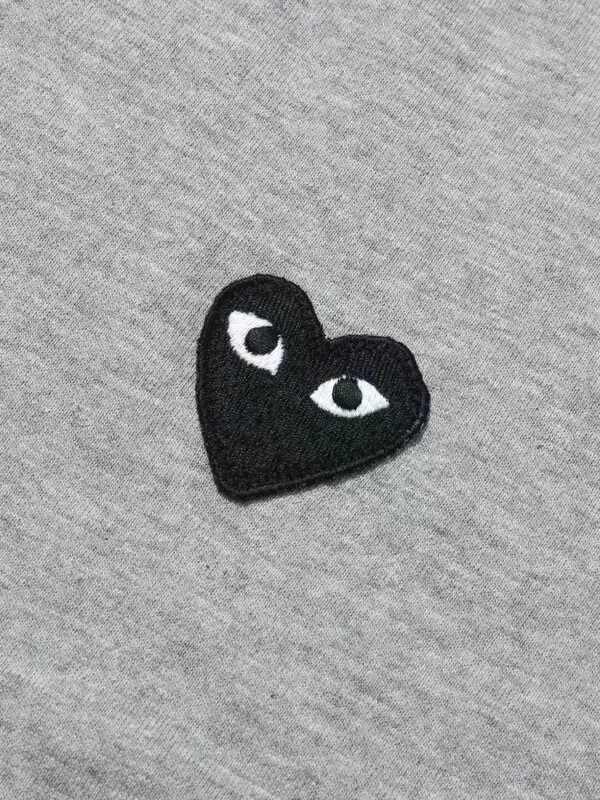 Play Comme Des Garcon Heart-patch Cotton T-shirt - Grey