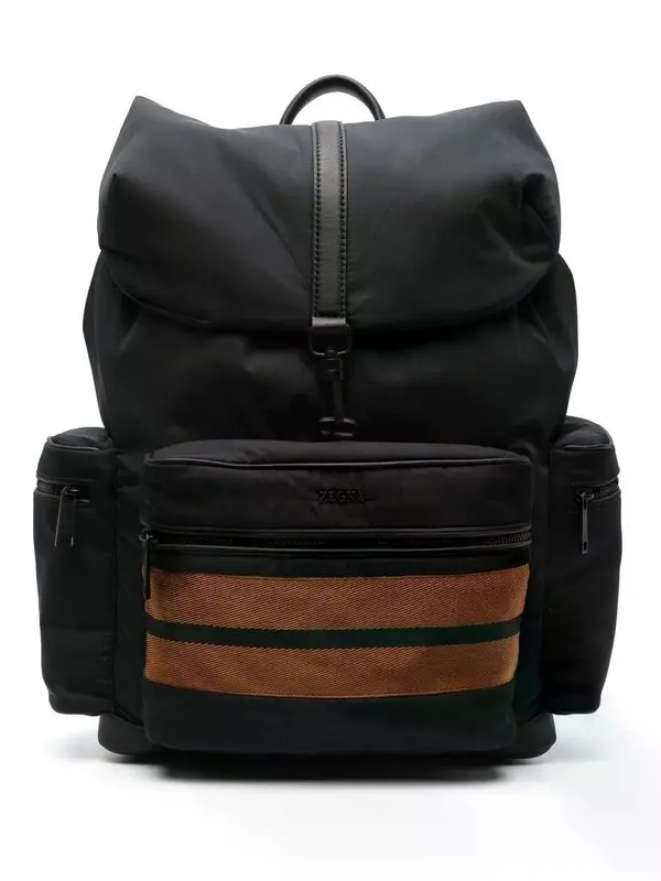Zegna Stripe-trim Backpack