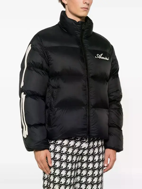 Amiri Bones-print Padded Jacket - Black