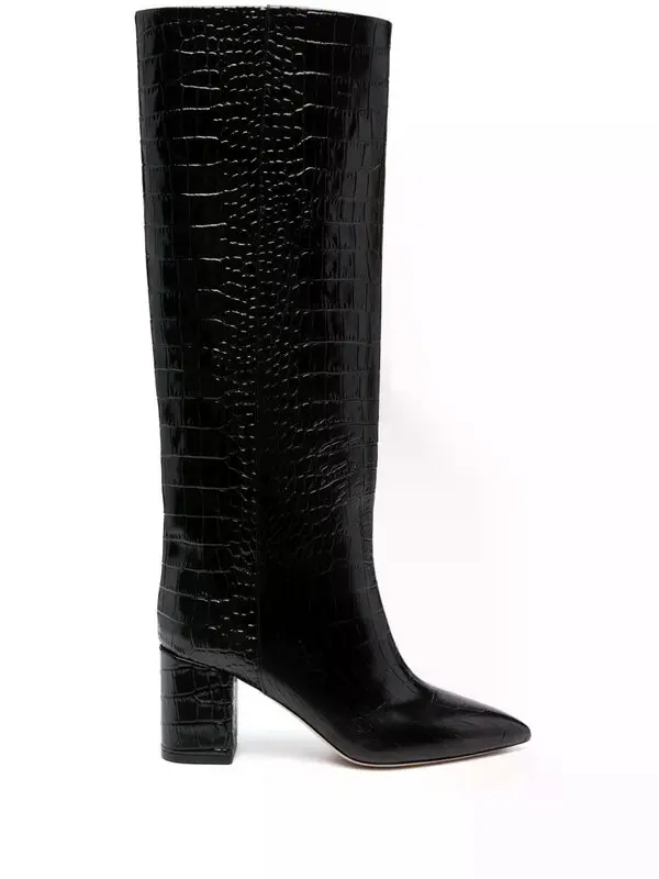 Paris Texas Anja 70mm Crocodile-embossed Boots
