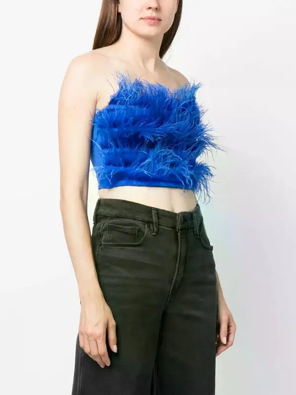 Patrizia Pepe Feather-detailing Cropped Top