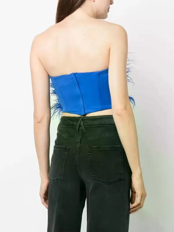 Patrizia Pepe Feather-detailing Cropped Top