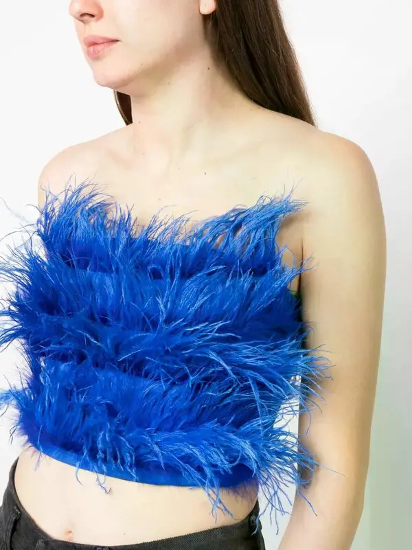 Patrizia Pepe Feather-detailing Cropped Top