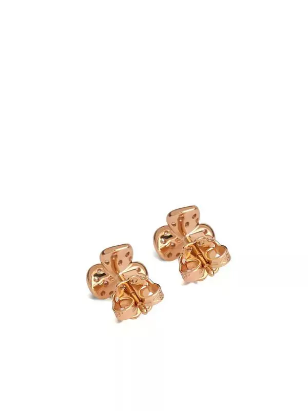LEO PIZZO 18kt Rose Gold Diamond Stud Earrings - Pink