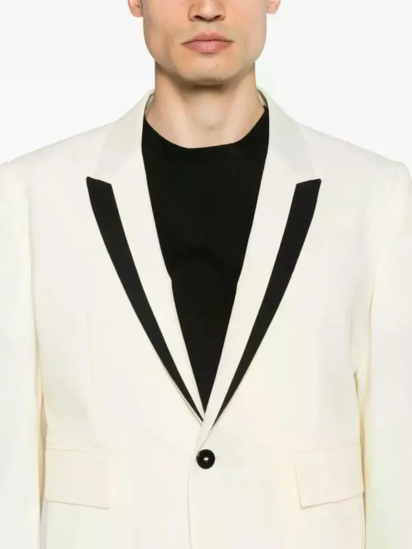 SAPIO Contrasting-trim Single-breasted Blazer
