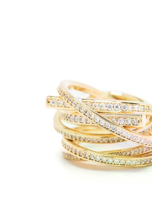 FERRAGAMO Gancini Statement Ring With Crystal Appliqu