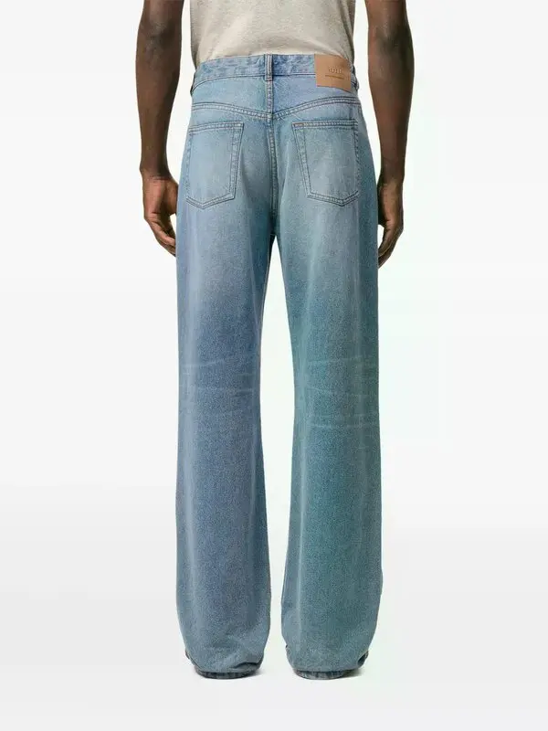 AMI Paris Wide-leg Jeans In Indigo Denim