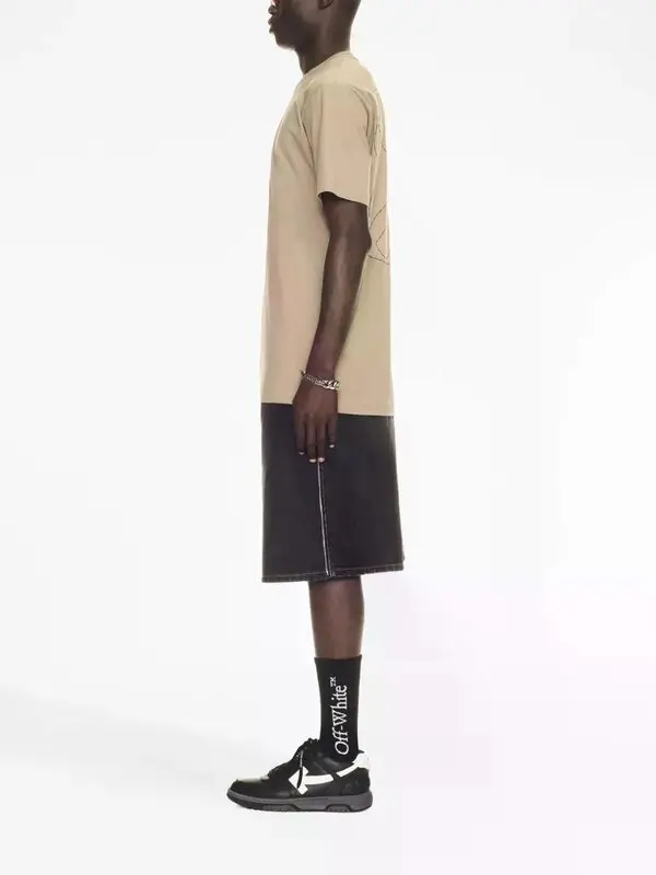 Off-White Off Stitch Cotton T-shirt - Neutrals