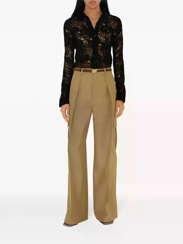Burberry Wide-leg Wool Cargo Trousers