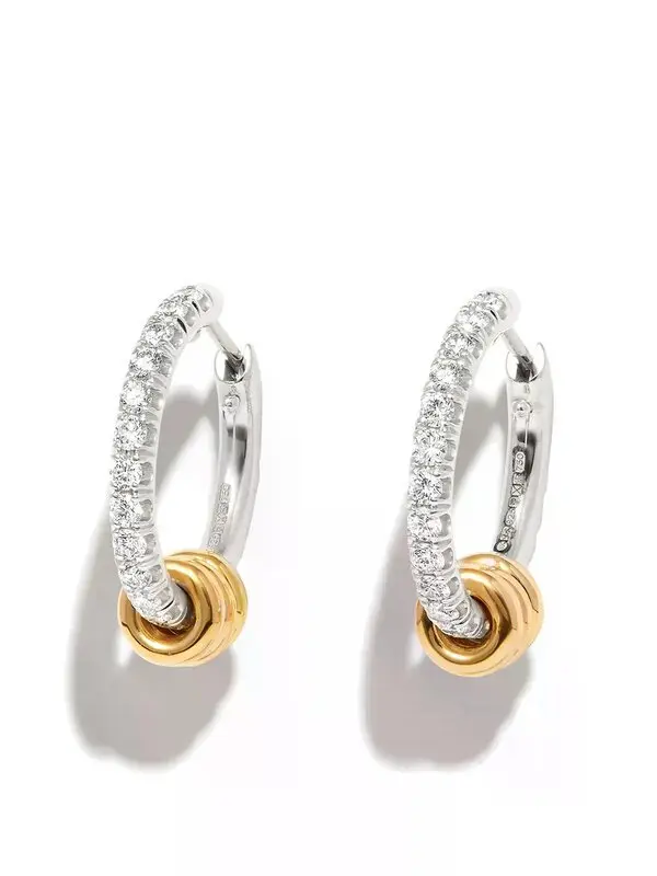 SPINELLI KILCOLLIN 18kt White And Yellow Gold Diamond Hoop Earrings - Silver