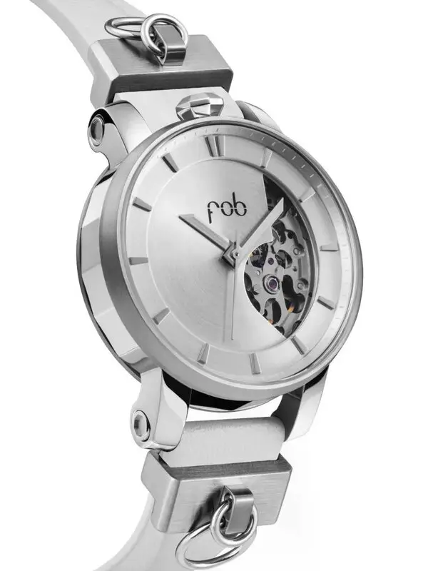 FOB PARIS Automatic Stainless Steel Watch With Skeleton Dial