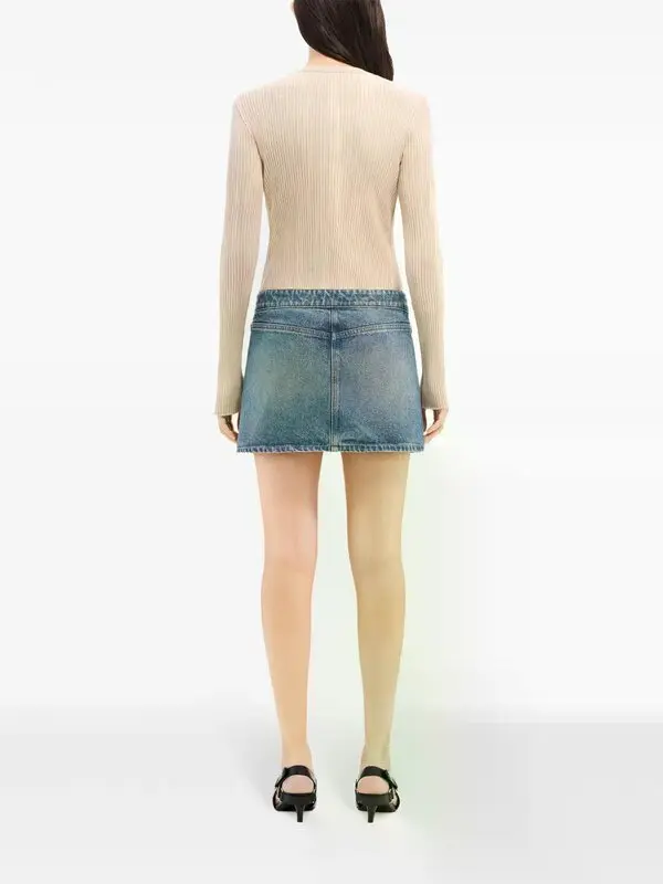 COURREGES Logo-embroidered Ribbed Jumper - Neutrals