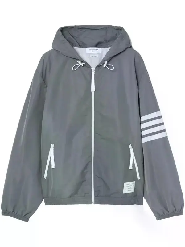 Thom Browne 4-bar Stripe Hooded Jacket - Grey