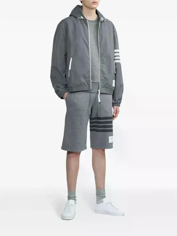 Thom Browne 4-bar Stripe Hooded Jacket - Grey