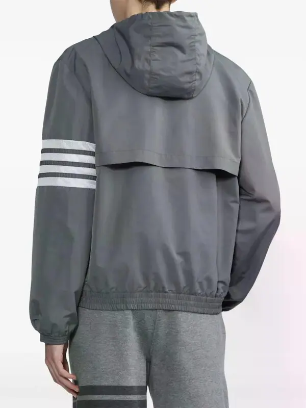 Thom Browne 4-bar Stripe Hooded Jacket - Grey