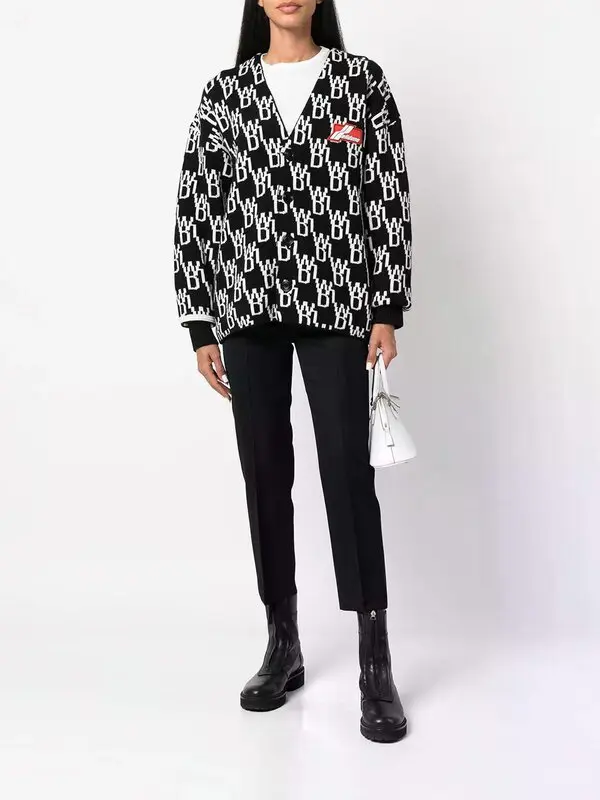 We11Done Monogram V-neck Cardigan