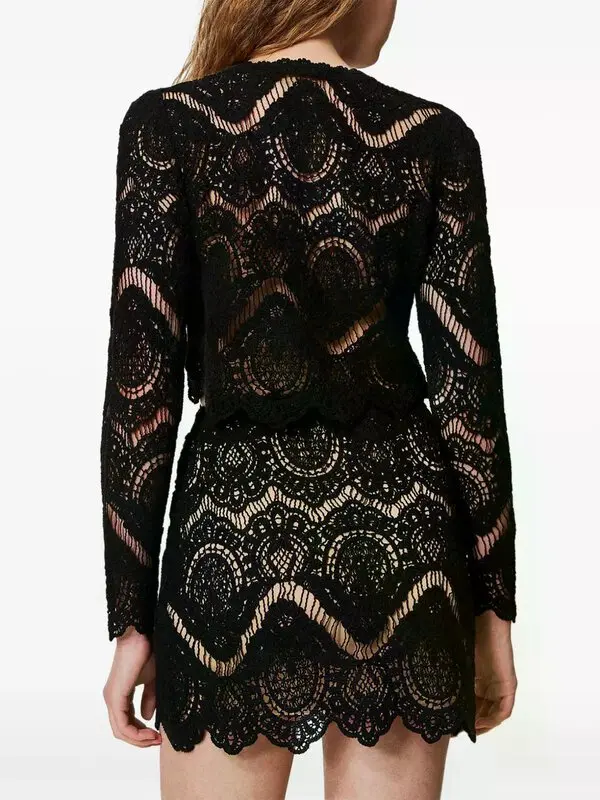 TWINSET Crochet-knit Cropped Jacket